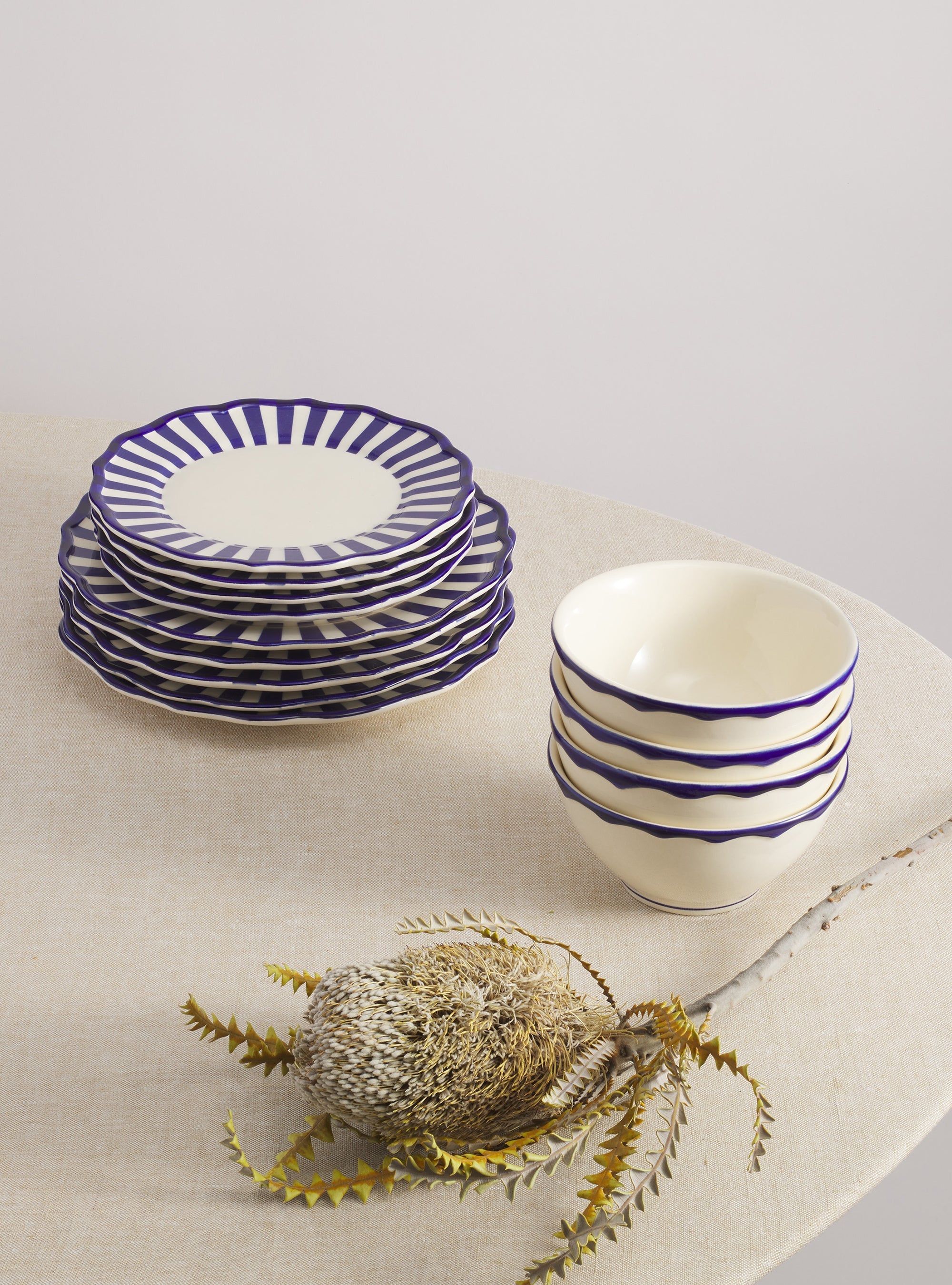 Riviera - Dinnerware Set with Cereal Bowl | Hamptons Blue